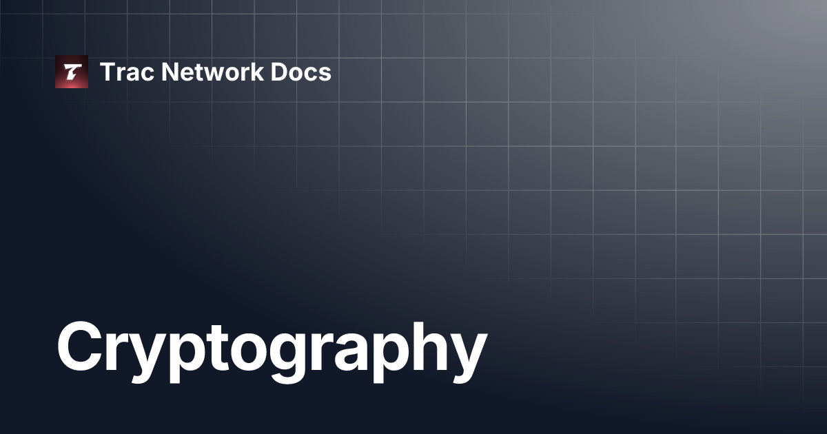 Cryptography | Trac Network Docs