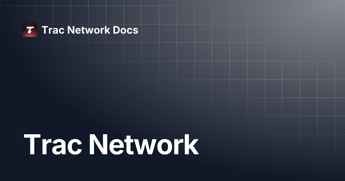 Trac Network | Trac Network Docs